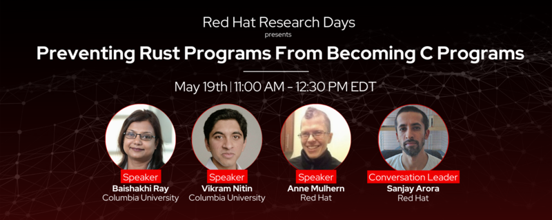 TEST SESSION - Red Hat Research Days Event - Preventing Rust Programs ...