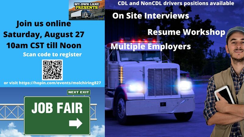 My Own Lane LIVE Truck Driver Hiring Event - Multiple Employers Small ...